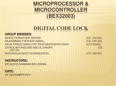 Digital Code Lock