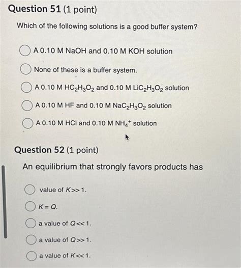 solved which of the following solutions is a good buffer