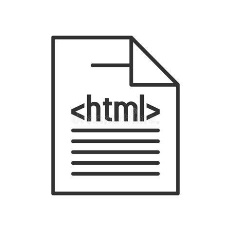 Html Outline Icon Isolated Line Vector Illustration From Programming