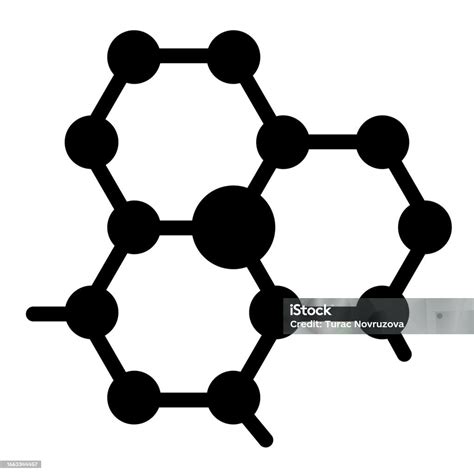 Molecule Structure Solid Icon Atom Connection Vector Illustration