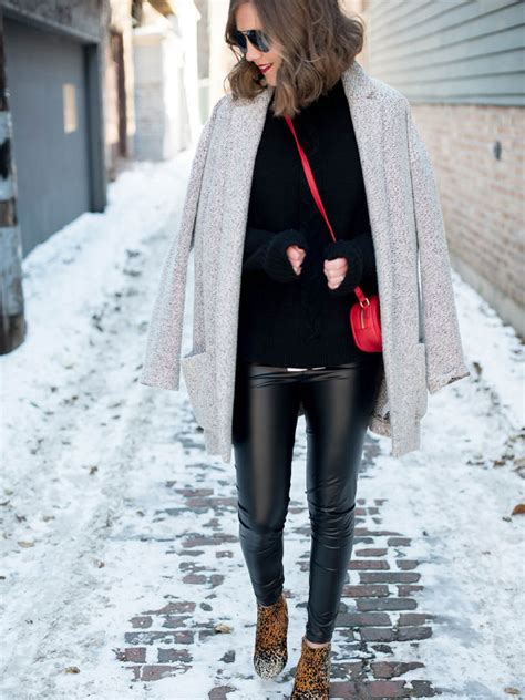 7 سبک از بهترین استایل با شلوار چرم مانتو امین