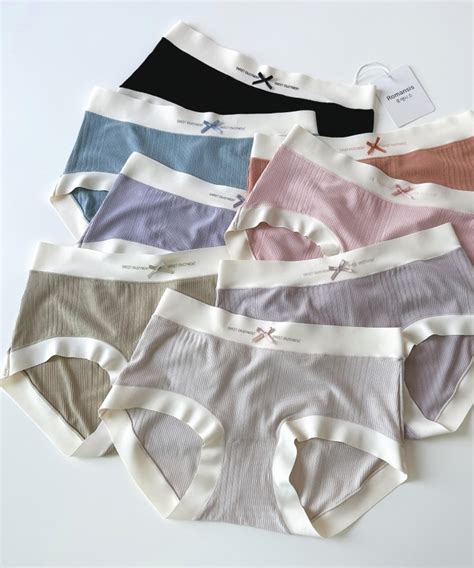 로맨시스 러블리 모달 팬티 편한 세미 드로즈 네모 팬티 심리스 밴딩 노라인 심리스팬티 햄라인 여자 팬티 요가 레깅스 속옷 스포츠 학생 리본 레터링 골지 비스코스모달 골반