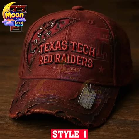Texas Tech Red Raiders 1925 2025 100th Anniversary Cap Hat Moonlocalbrand