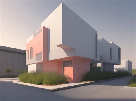 Premium Ai Image Abstract 3d Landscape Minimal Data Building