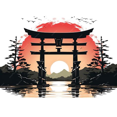 Cnc Laser Cut Torii Gate Frame Showcasing The Iconic Torii Gate In A