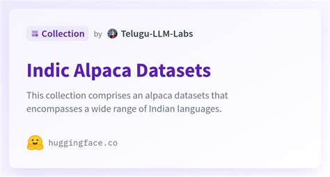 indic alpaca datasets a telugu llm labs collection