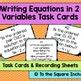 Writing Equations In Variables Task Cards TpT