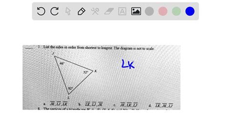 SOLVED List The Sides In Order From Shortest To Longest The Diagram Is Not To Scale JK