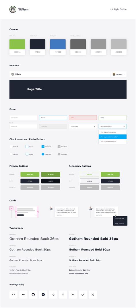 Dribbble Ui Style Guide X Png By Ash Brock