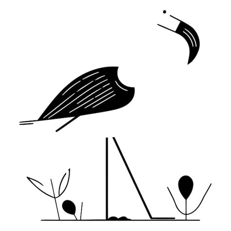 플라밍고 터 일러스트레이션 평평한 스타일 바탕에 고립 프리미엄 벡터