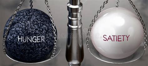 Hunger Or Satiety Weighing Two Choices Available Options Stock Illustration Illustration Of