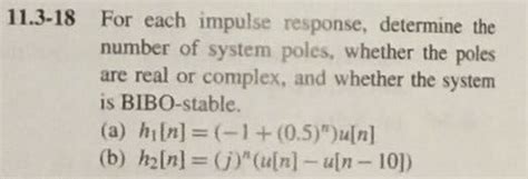 solved for each impulse response determine the number of