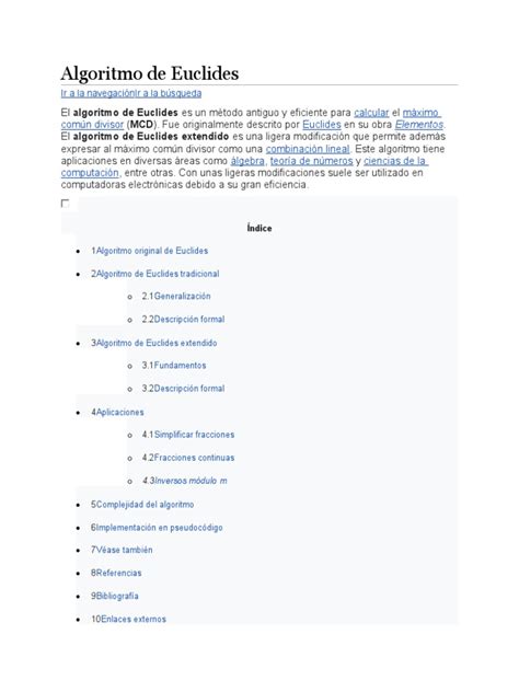 algoritmo de euclides pdf división matemáticas matemáticas