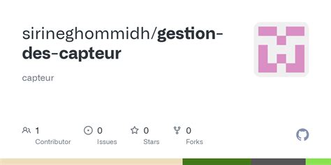 GitHub Sirineghommidh Gestion Des Capteur Capteur