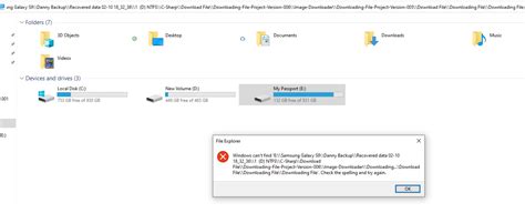 c why some paths with double back slash throw could not find a part