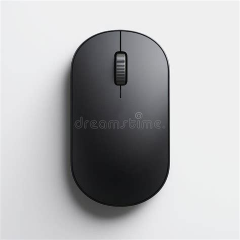 Sleek And Modern Black Wireless Computer Mouse On A Minimalist Background Perfect For Tech