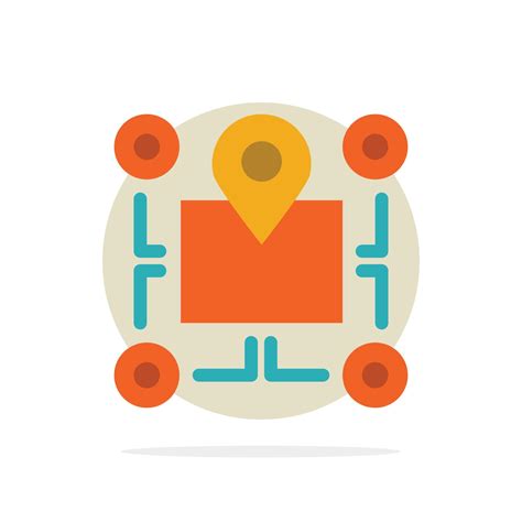 Location Map Chip Area Pointer Abstract Circle Background Flat Color Icon 14645750 Vector Art At