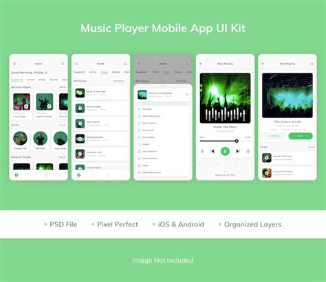 Premium Psd Music Player Mobile App Ui Kit