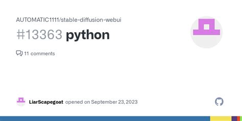 Python Issue AUTOMATIC Stable Diffusion Webui GitHub