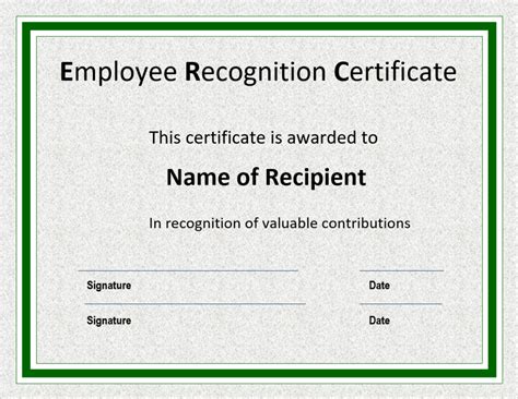Certificate Of Employee Recognition Template Free Payslip Templates