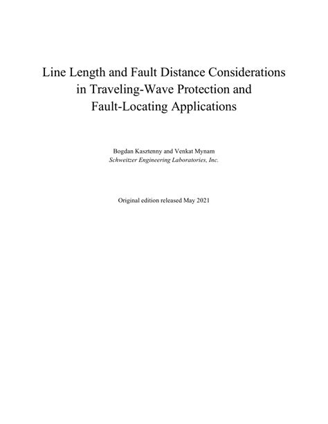 PDF Line Length And Fault Distance Considerations In Traveling Wave Protection And Fault