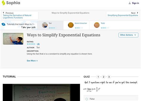 Sophia Ways To Simplify Exponential Equations Lesson 5 Instructional