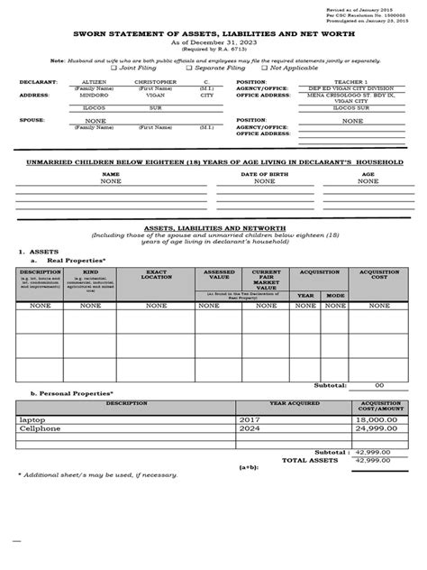 Saln 2024 Pdf Net Worth Money