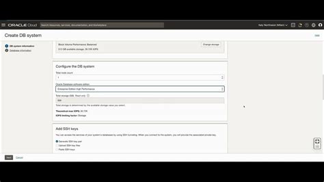 Oci Base Db System Creation From Oci Console Youtube