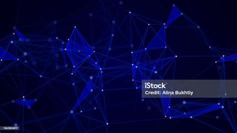 점과 선을 연결하는 추상어구선 파란색 배경입니다 플렉서스 효과 0명에 대한 스톡 사진 및 기타 이미지 0명 3차원 형태 4k해상도 Istock