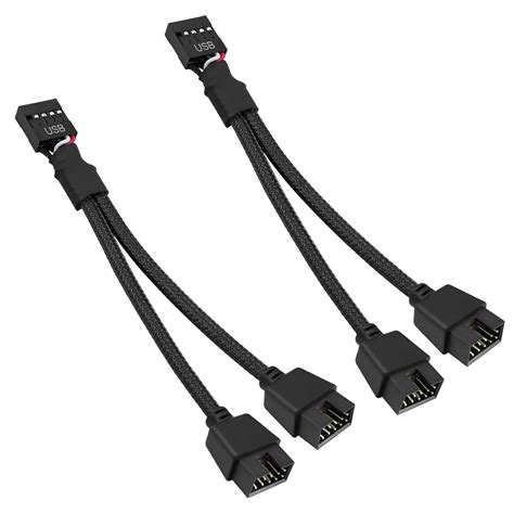 2 Pack Usb Header Splitter Usb 20 9pin Female To Dual 9pin Male
