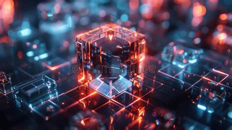 Rotating Glass Cube Abstract 3d Animation Loop Stock Illustration