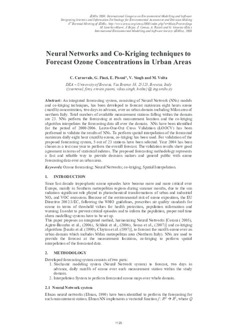 pdf neural networks and co kriging techniques to forecast ozone