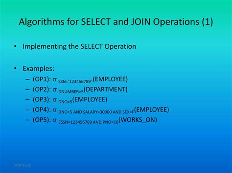 Adbms 38 Algorithms For Select And Join Operations Pptx Databases