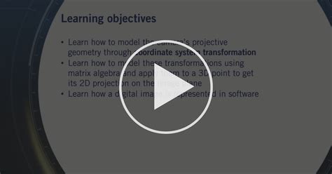 lesson 1 part 2 camera projective geometry module 1 basics of 3d