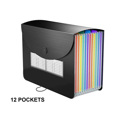 Handcuffs Pockets Expanding File Folder Document Storage Organizer With Blank Labels At