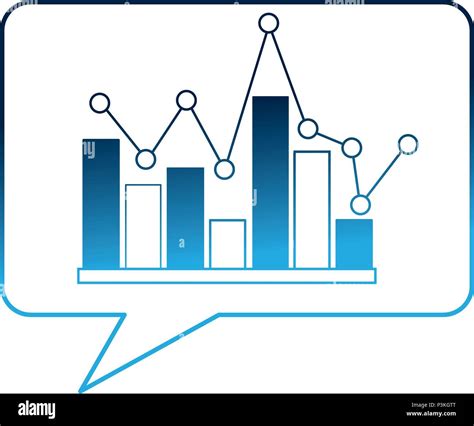 Speech Bubble Business Statistic Bar Graph Finance Vector Illustration Neon Blue Stock Vector