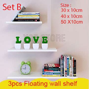 Small Set 3 In 1 Set Floating Wall Shelf Loose Pieces Floating Shelf Wall Shelf Dinding Rack