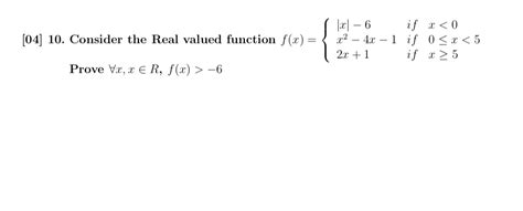 solved [04] 10 consider the real valued function f x