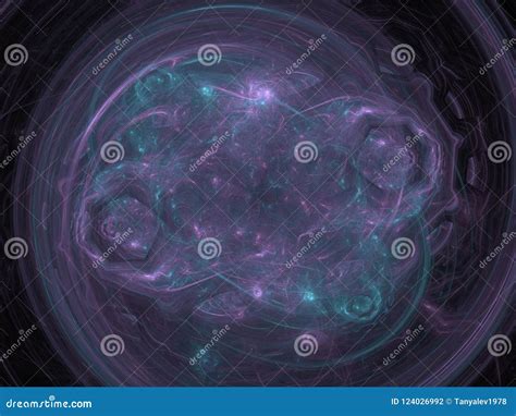 Joined Digital Fractal View Structure Energy Render Modern Creative Sphere Stock Illustration