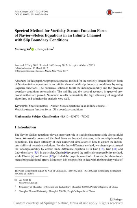 Spectral Method For Vorticity Stream Function Form Of Navierstokes