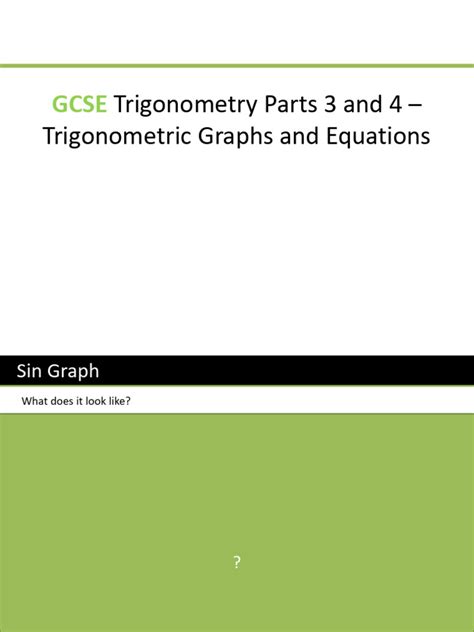 Trigonometry 5 Graphs And Equations Pdf Trigonometry Mathematical