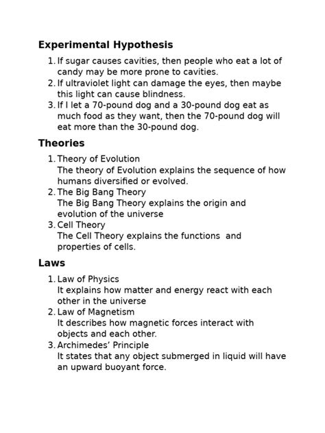 Experimental Hypothesis Pdf