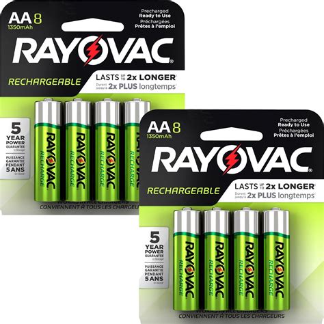 Rayovac Rechargeable Nimh Aa Batteries 16 Count Pre Charged 1350mah