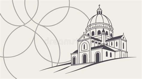 Historic Domed Building Architectural Landmark Vector Design Generative Ai Stock Vector