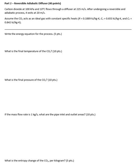 solved part 2 reversible adiabatic diffuser 40 points