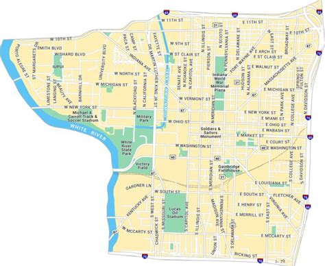 Downtown Indianapolis Map Us Maps