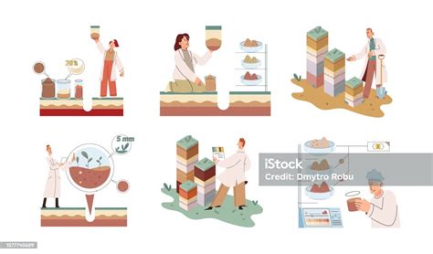토양 분석 및 지구 오염 또는 구조 제어 지상 상태 은유를 측정하는 과학자 과학에 대한 스톡 벡터 아트 및 기타 이미지 과학 농업 배율 Istock