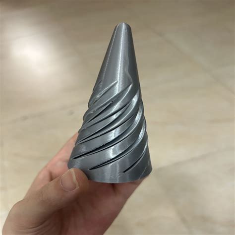 Impossible Pyramid Passthrough Sculpture 3d Printed Spiral Cone Fidget Toy Mini Vortex Thread