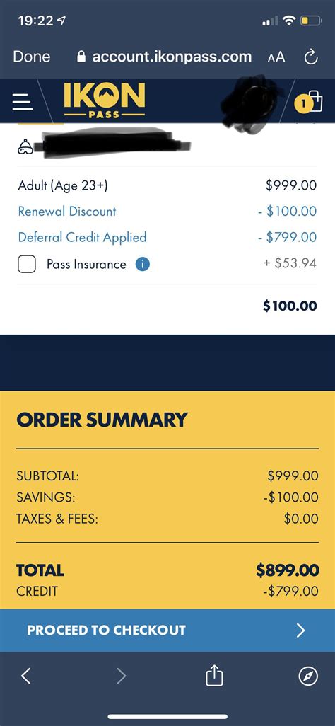 Ikon Charging 100 To Renew My 100 Deferred Pass Anyone Know What