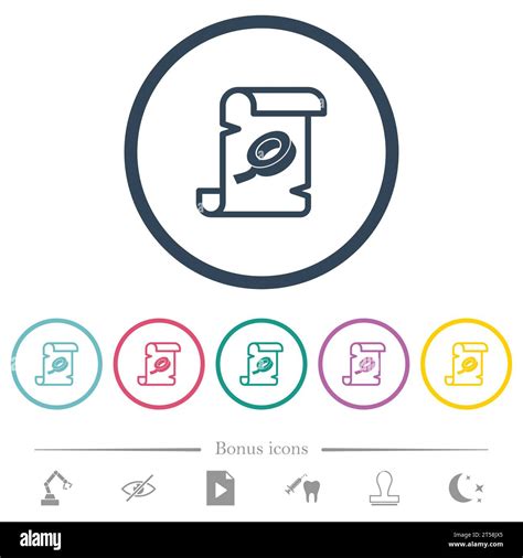 Script Patch Flat Color Icons In Round Outlines 6 Bonus Icons Included Stock Vector Image And Art